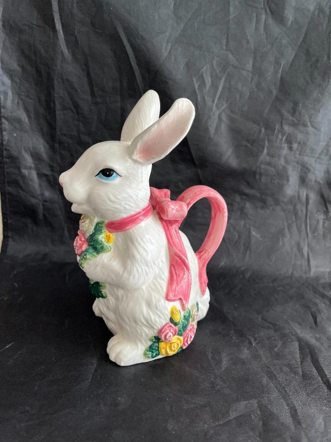 Vintage Rabbit Pitcher Ceramic by New Debco In'tl, 7.5" Tall Whimsical ...