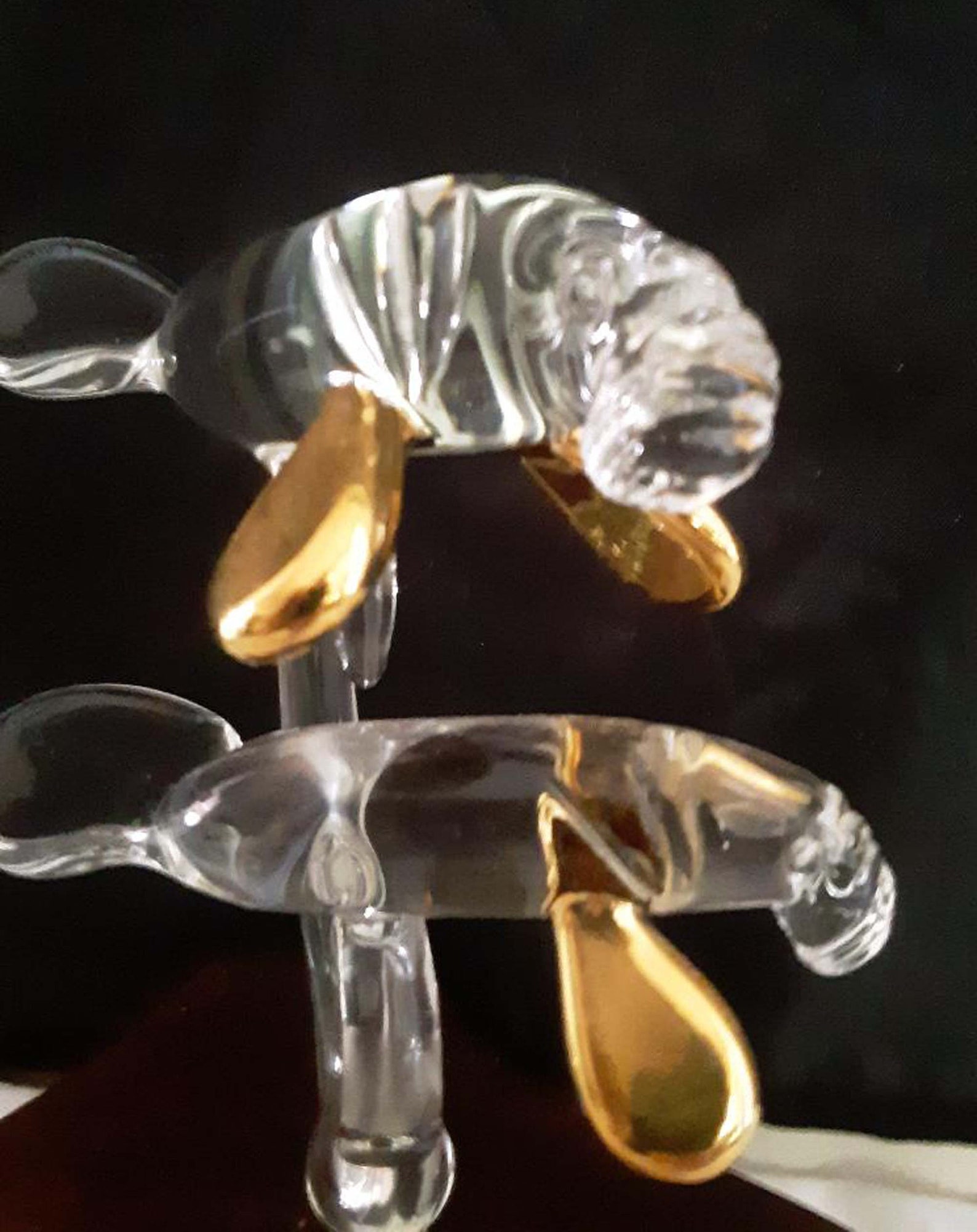 Vintage Manatee Glass Figurine on Wood Stand. 2 Manatees With - Etsy