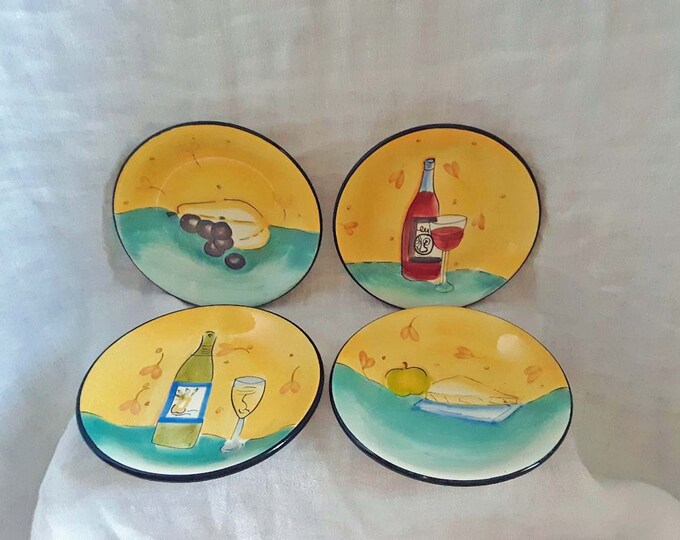 Vintage Hausenware by Mary Jane Mitchell Cheese Plates Set of 4 Ceramic ...