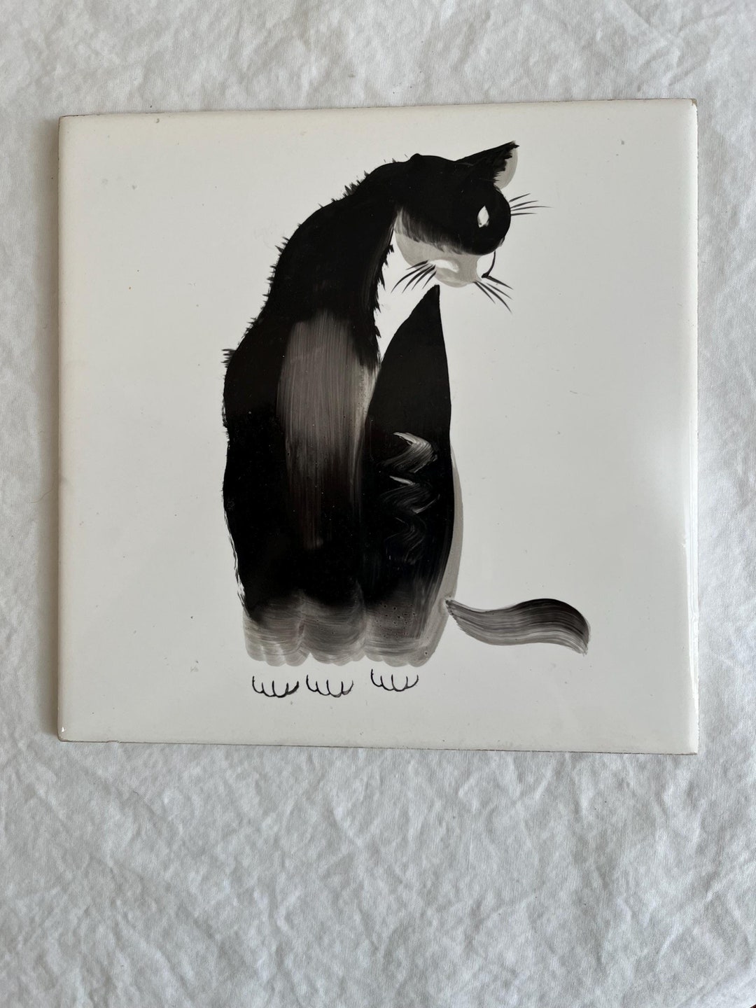 Vintage Ceramic Cat Tile for Wall Decor or Trivet 6"x6" - Etsy