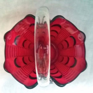 Vintage Tiara Indiana Glass Ruby Red Dewdrop Glass Basket 1970s 7.25 ...