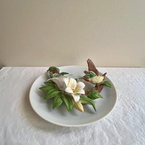 Vintage Hummingbirds and Lilies 3D Plate 8" Diameter by Main Aisle ...