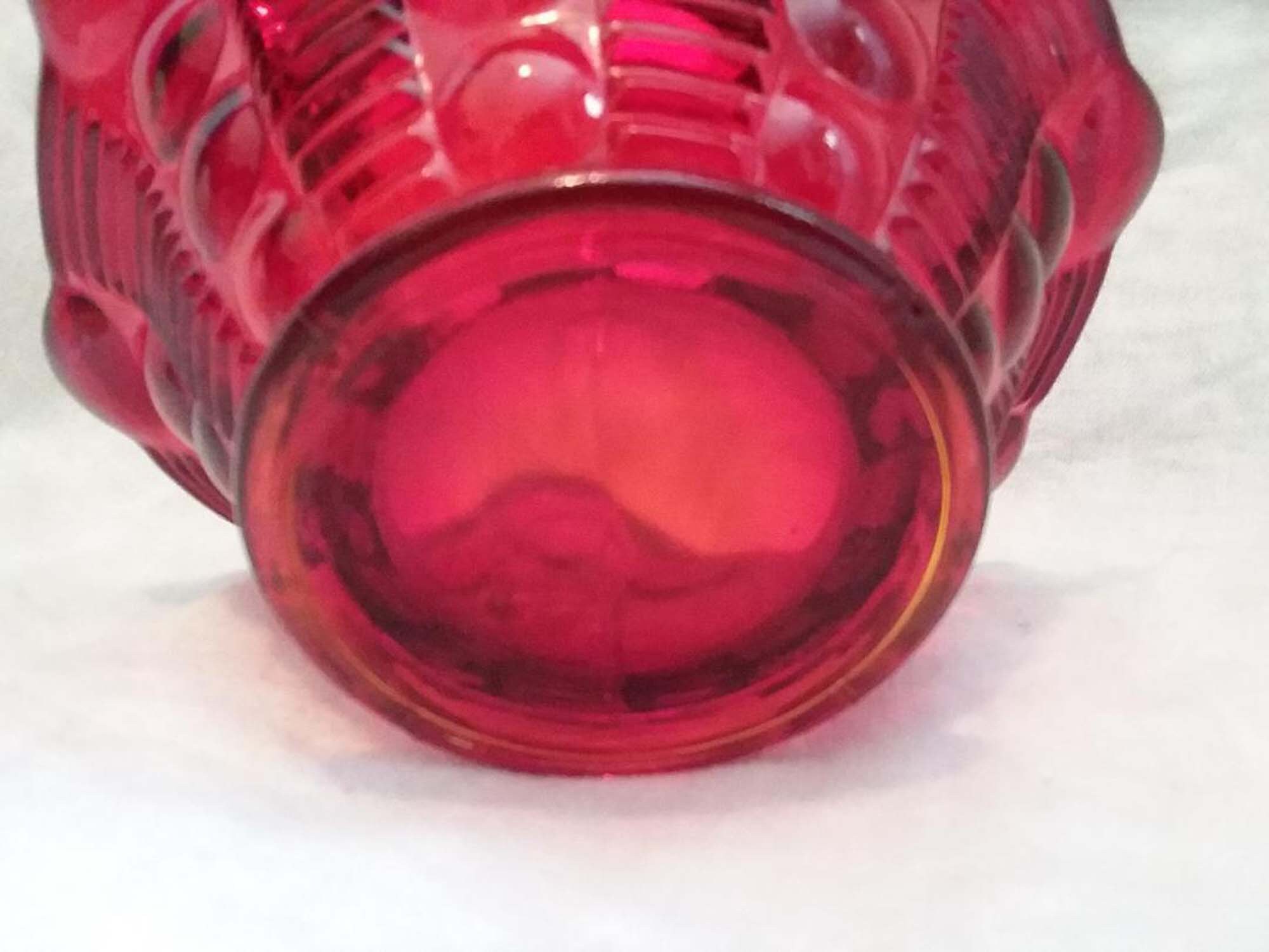 Vintage Tiara Indiana Glass Ruby Red Basket, 1970s Dewdrop Design - Etsy