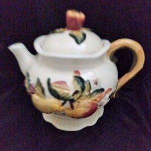 Vintage Ceramic Teapot BICO Fruit and Leaves Hold 48 Fluid Ounces - Etsy