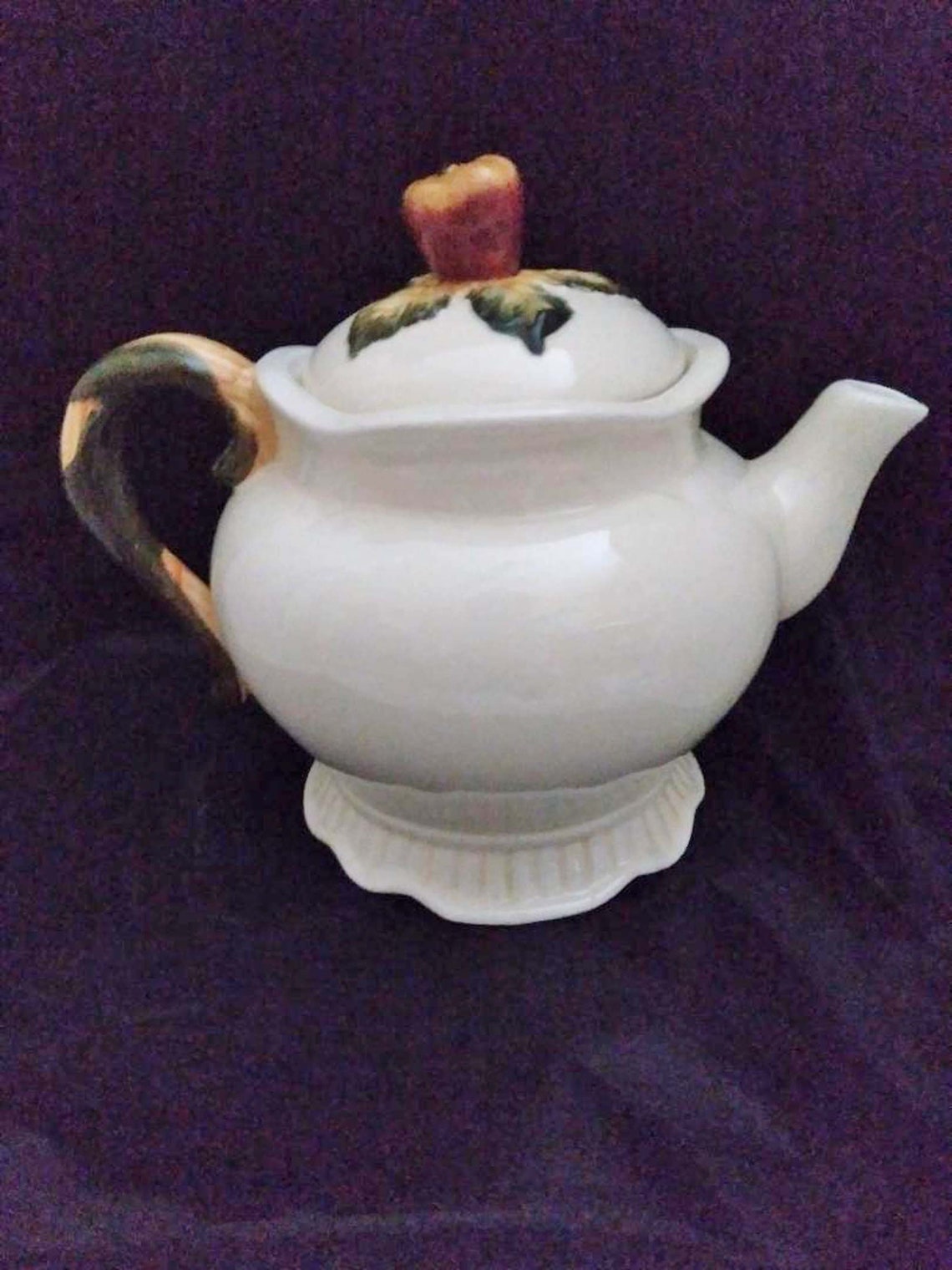 Vintage Ceramic Teapot BICO Fruit and Leaves Hold 48 Fluid - Etsy