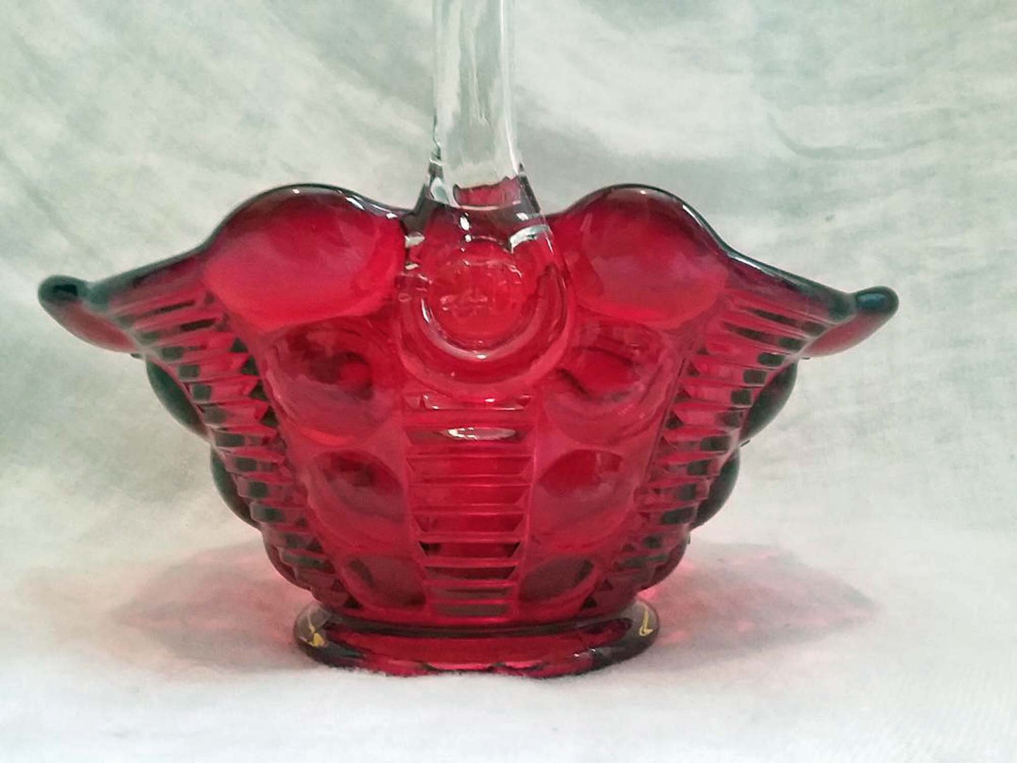 Vintage Tiara Indiana Glass Ruby Red Dewdrop Glass Basket - Etsy