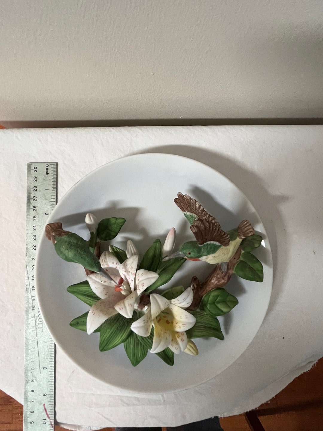 Vintage Hummingbirds and Lilies 3D Plate 8 Diameter by Main Aisle ...
