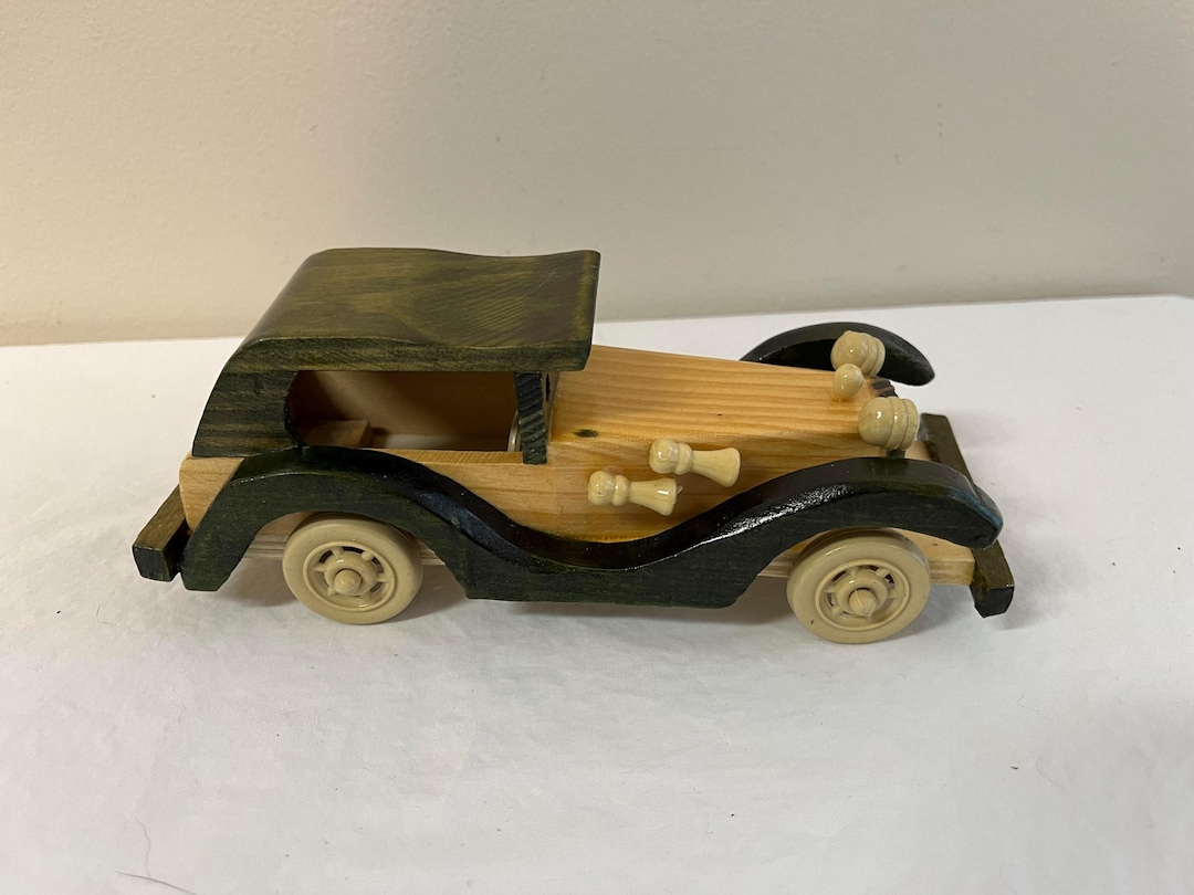 Vintage Wood Handcraft Antique Car Model 7.5 Long - Etsy