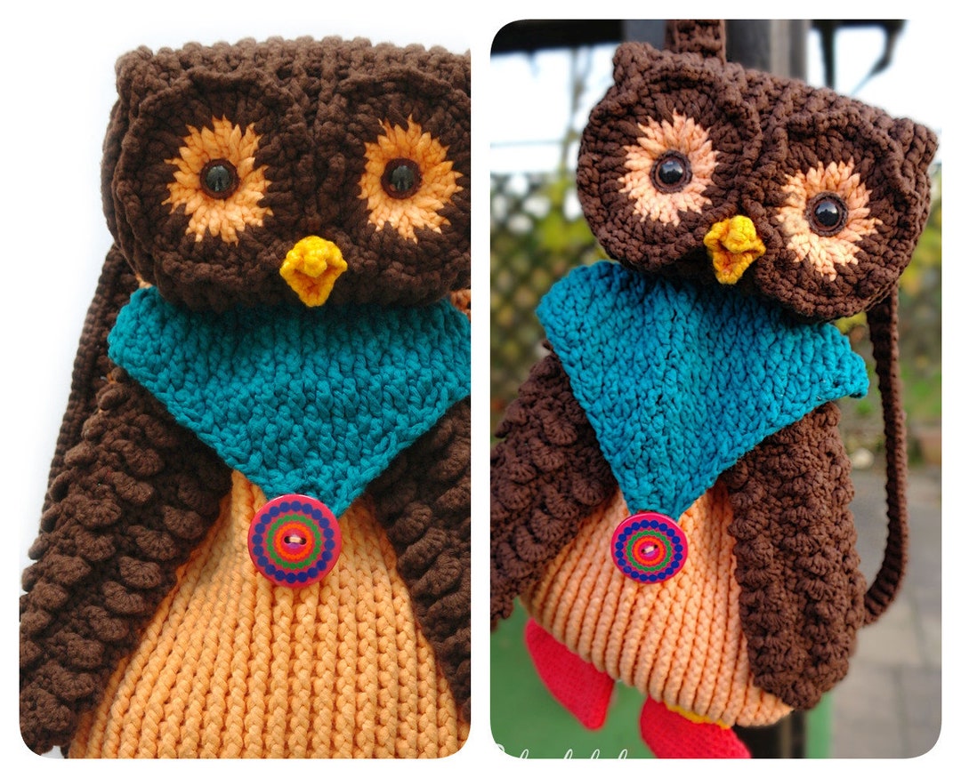 Crochet Pattern Backpack owl - Etsy