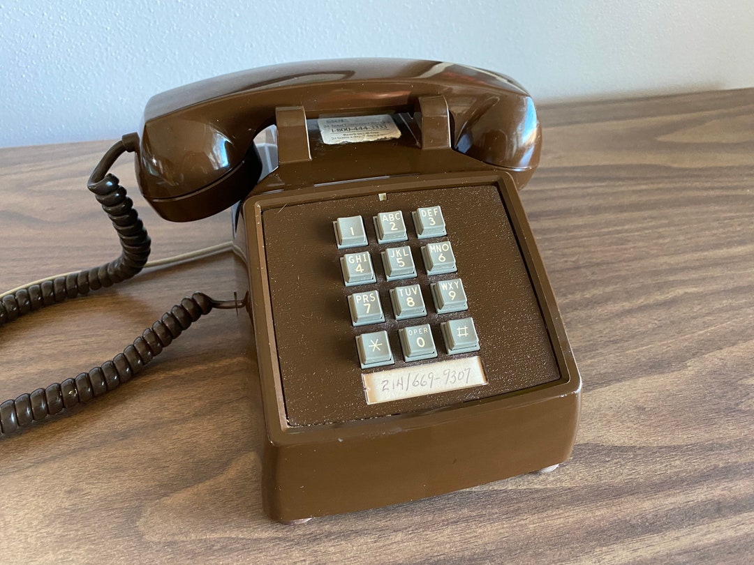 Brown Touch Tone Push Button Telephone - Etsy
