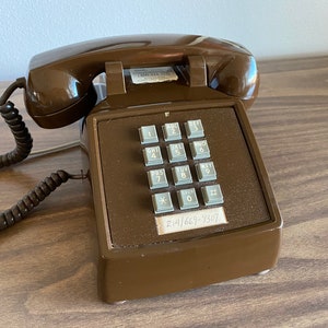 Brown Touch Tone Push Button Telephone - Etsy