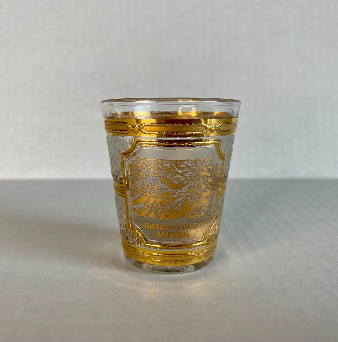 Grand Canyon AZ Shot Glass Culver Textured | 22K Gold Etched - Etsy