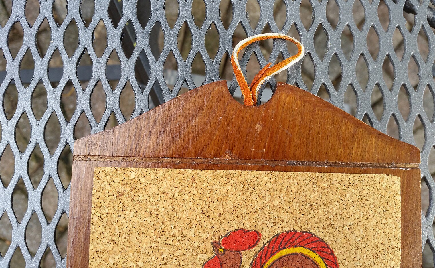 Rooster Wall Plaque Cork & Wood Mid Century Chicken Farm - Etsy