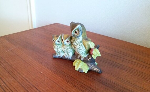 HOMCO Ceramic Owls Hand Painted Collectible Mid Century Owl - Etsy