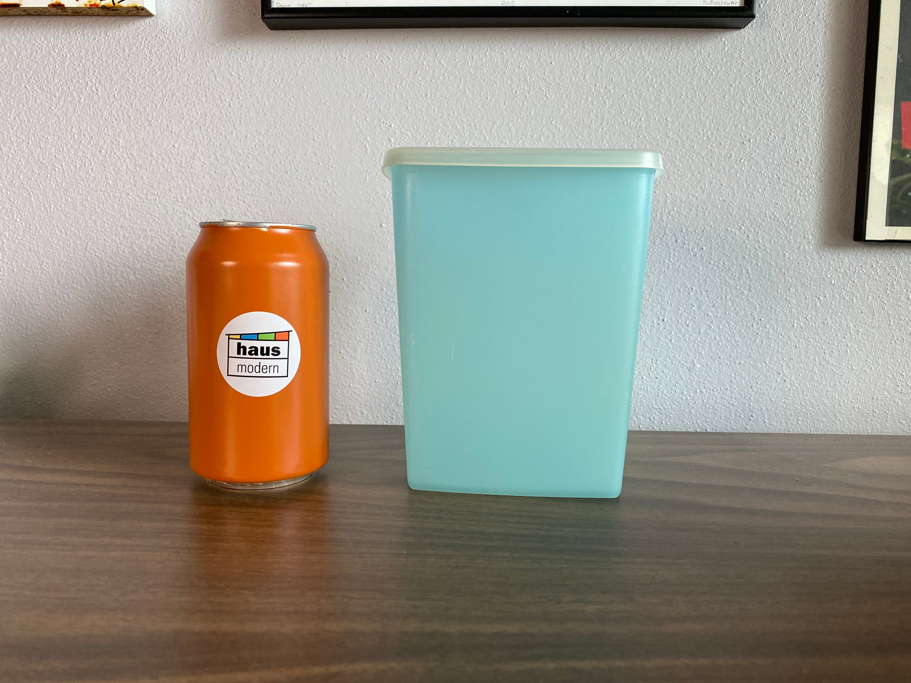 Tupperware Canister With Sheer Lid | Light Blue Container Rectangle - Etsy