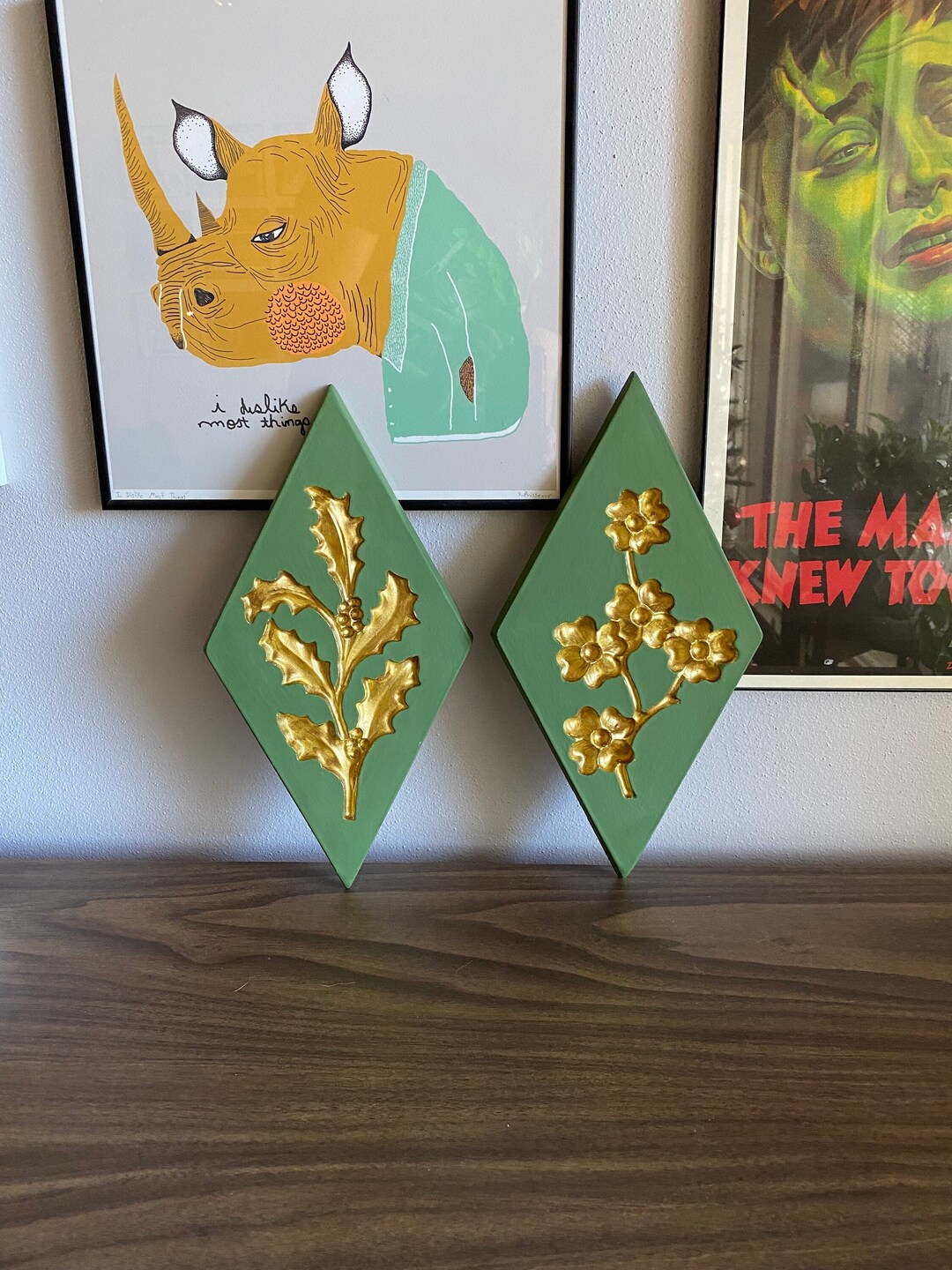 Chalk Ware Wall Plaques Diamond Mid Century - Etsy