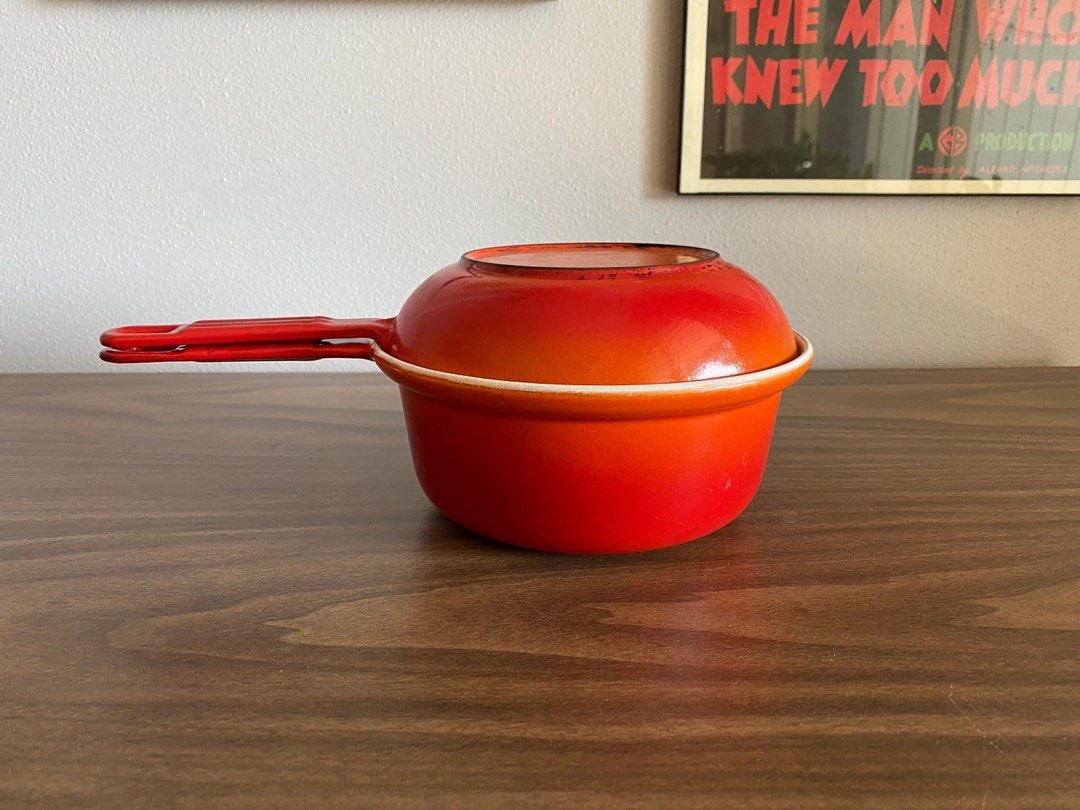 Descoware Enamelware Sauce Pot | Ombre Red Orange Vintage Mid Century ...