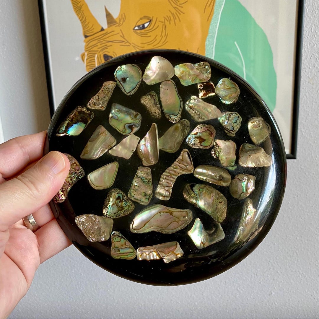 Abalone Trivet Lucite | Coastal Hot Pad - Etsy