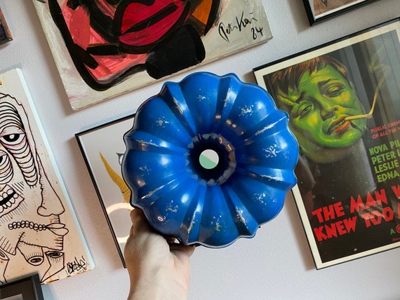 Vintage Bundt Pan Blue Fluted Tube Cake Pan Non-stick - Etsy