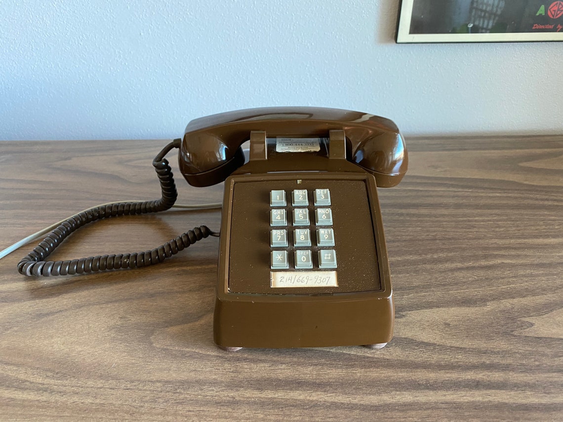 Brown Touch Tone Push Button Telephone - Etsy