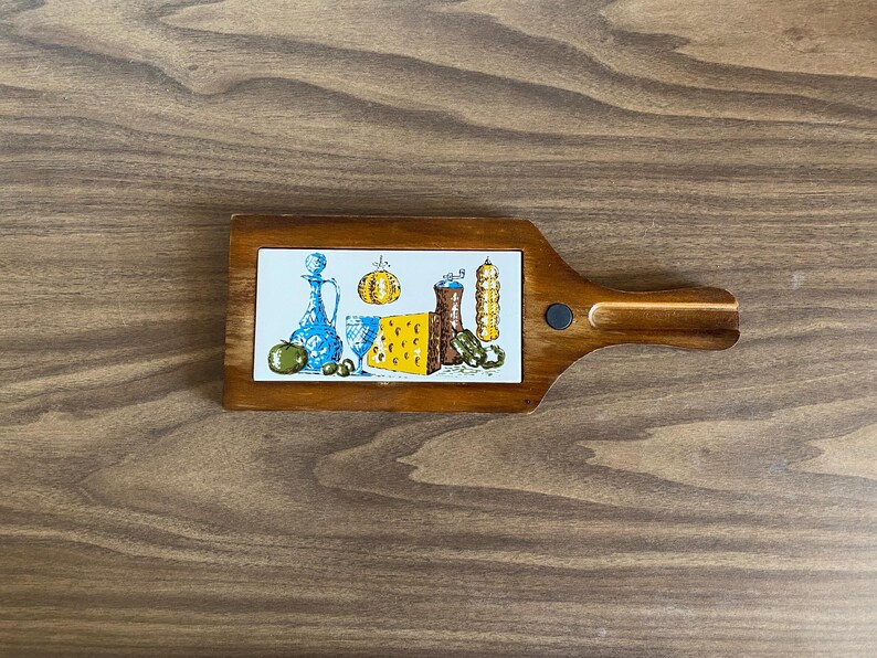 Mid Century Tile Cheese Board Tray - Etsy
