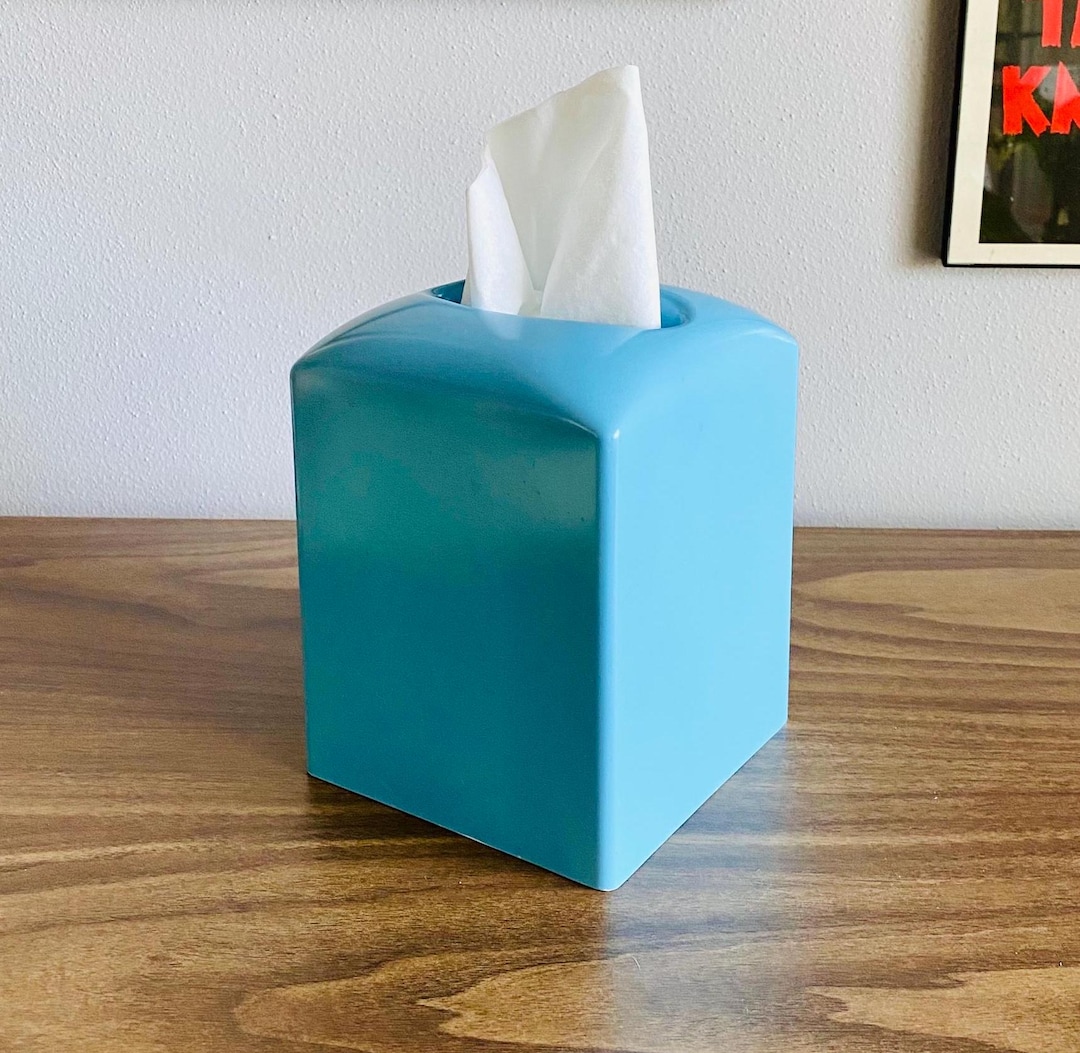Powder Blue Plastic Tissue Box Cover Decor - Etsy