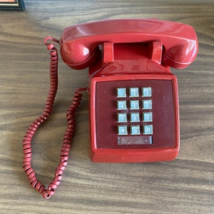 Red Touch Tone Push Button Telephone Western Electric - Etsy