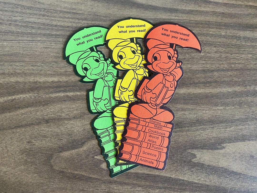 Set of 3 Jiminy Cricket Book Marks Disney Vintage - Etsy