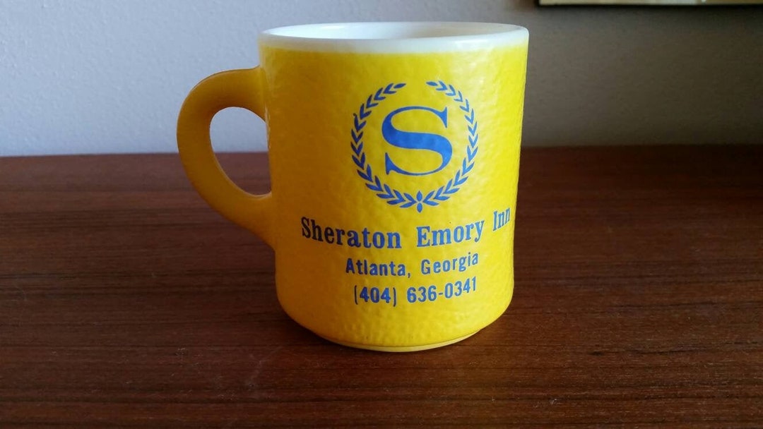Atlanta Milk Glass Coffee Mug Yellow | Sheraton Embry Hotel - Etsy