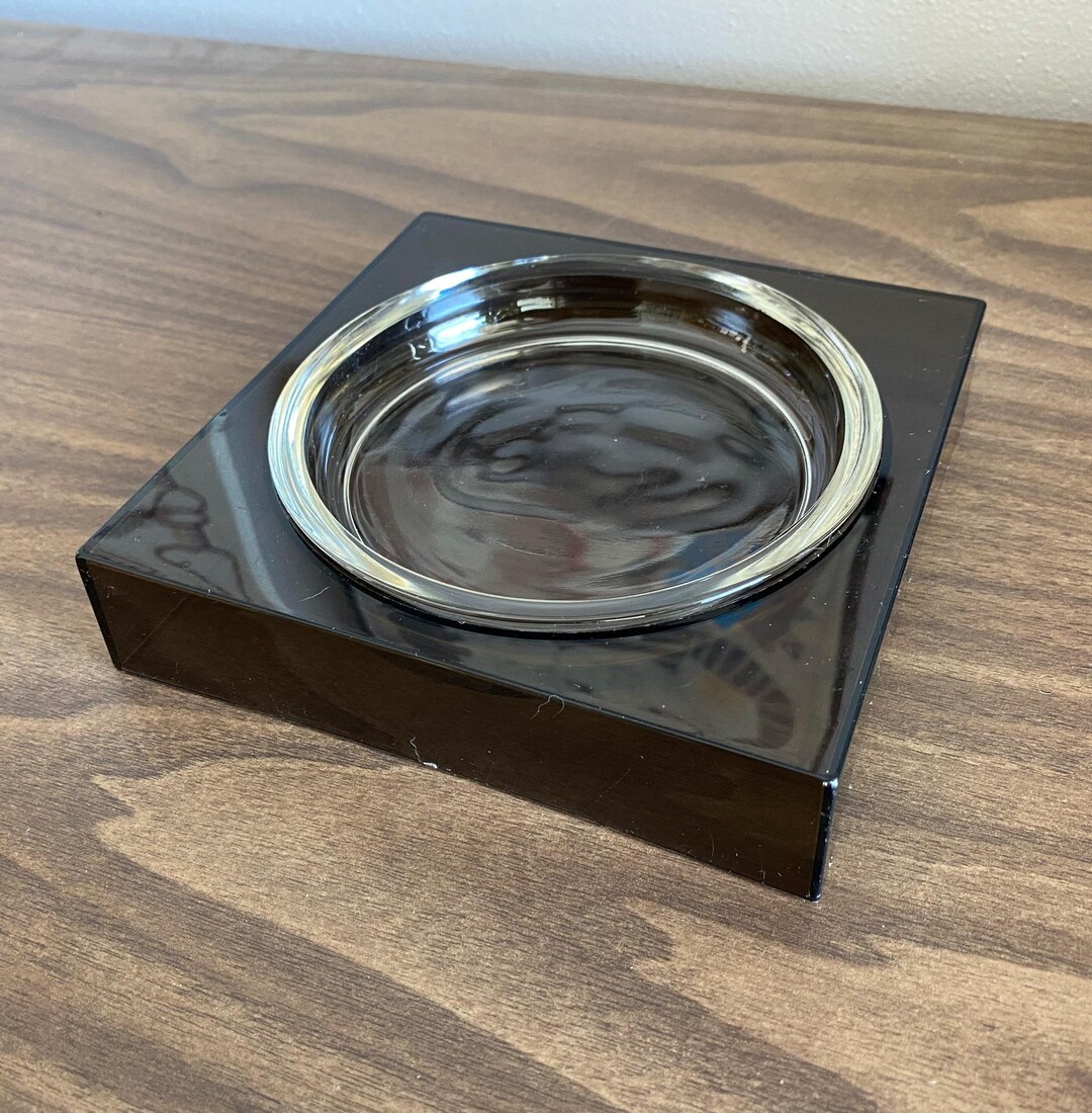 Ashtray With Tinted Acrylic Holder | Mid Century Vintage - Etsy