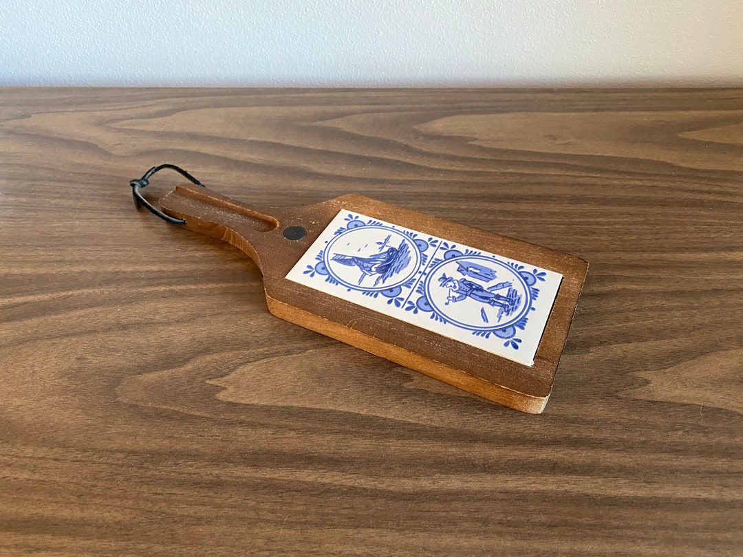Tile Cheese Board With Handle | Delft Blue Tile Bread Charcuterie ...