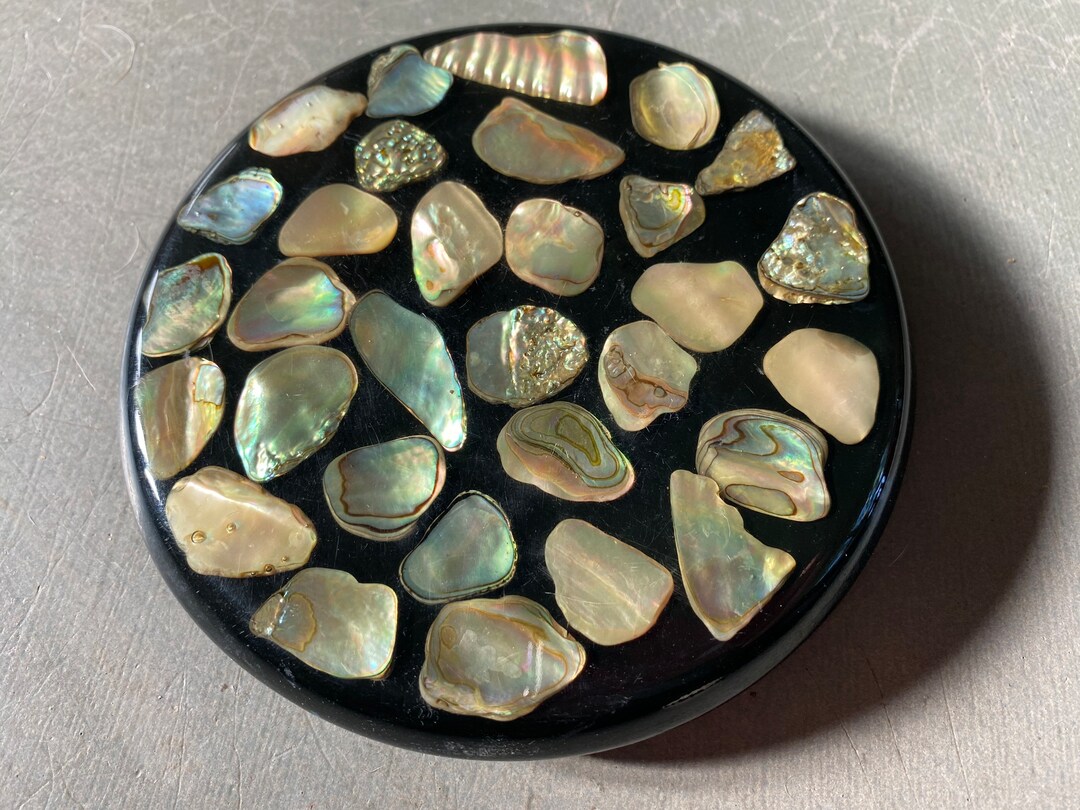 Abalone Trivet Lucite Beach Hot Plate Pad Acrylic Resin - Etsy