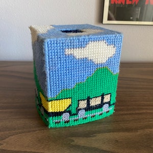 Embroidered Tissue Box Cover Train Kids Room Decor | Kneenex - Etsy