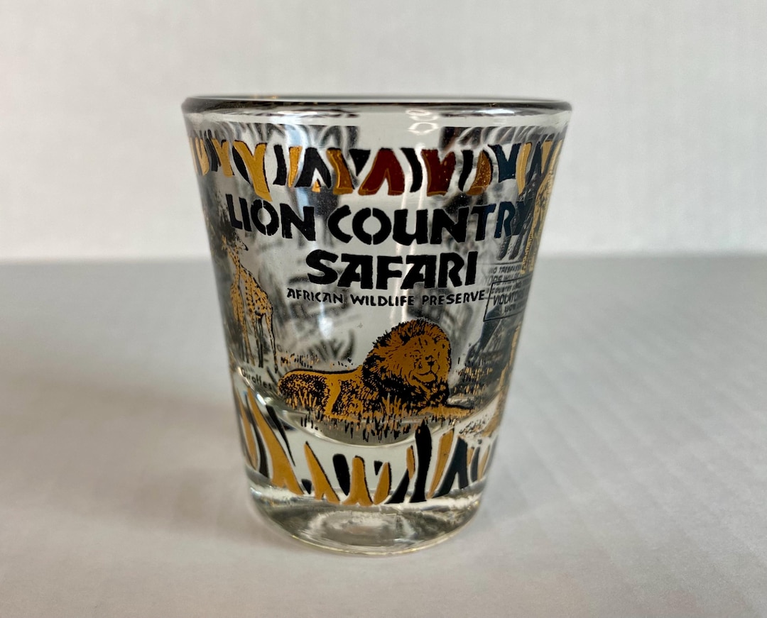 Lion Country Safari Shot Glass | 80's Souvenir - Etsy