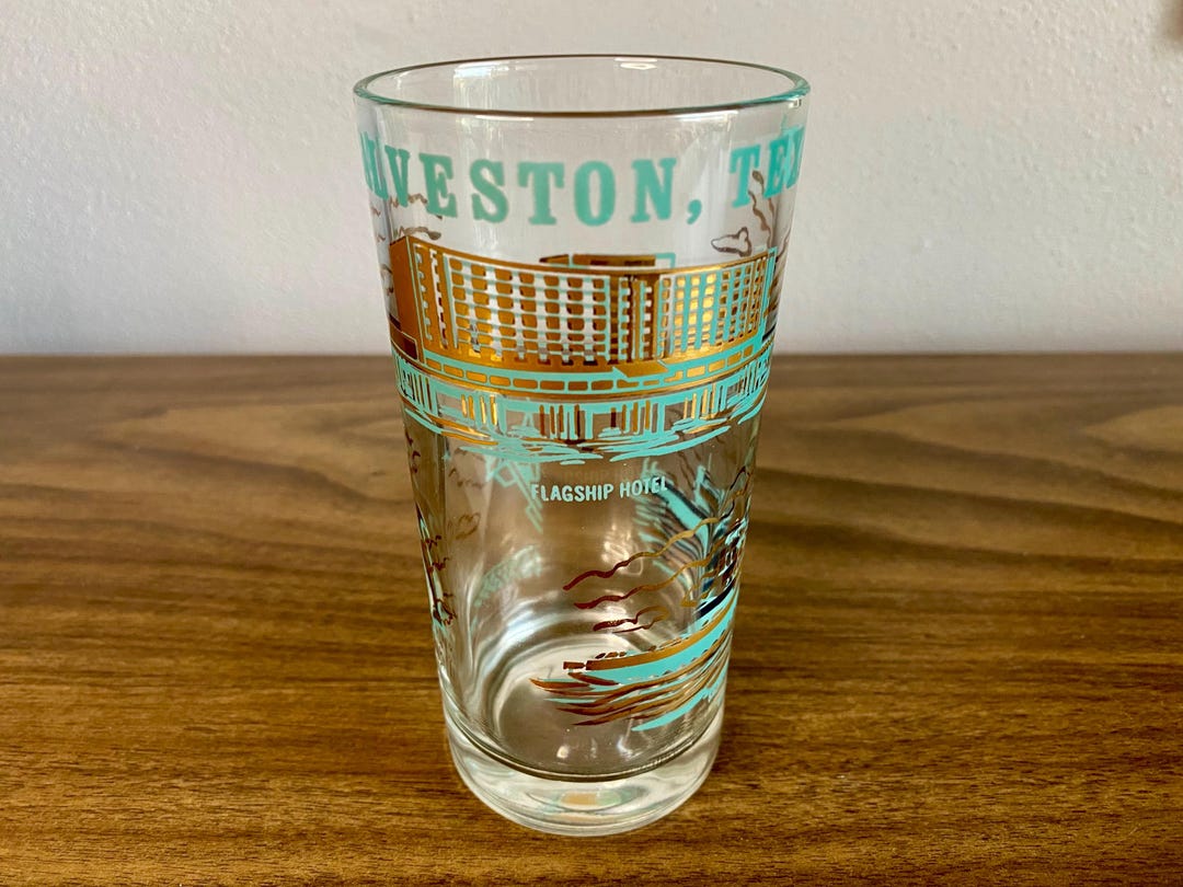Galveston Cocktail Tumbler | Vintage Mid Century Souvenir Glass - Etsy