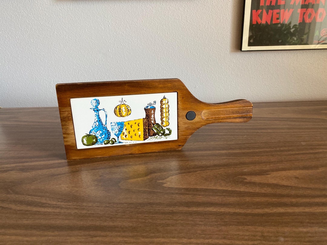 Mid Century Tile Cheese Board Tray - Etsy