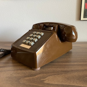 Brown Touch Tone Push Button Telephone - Etsy