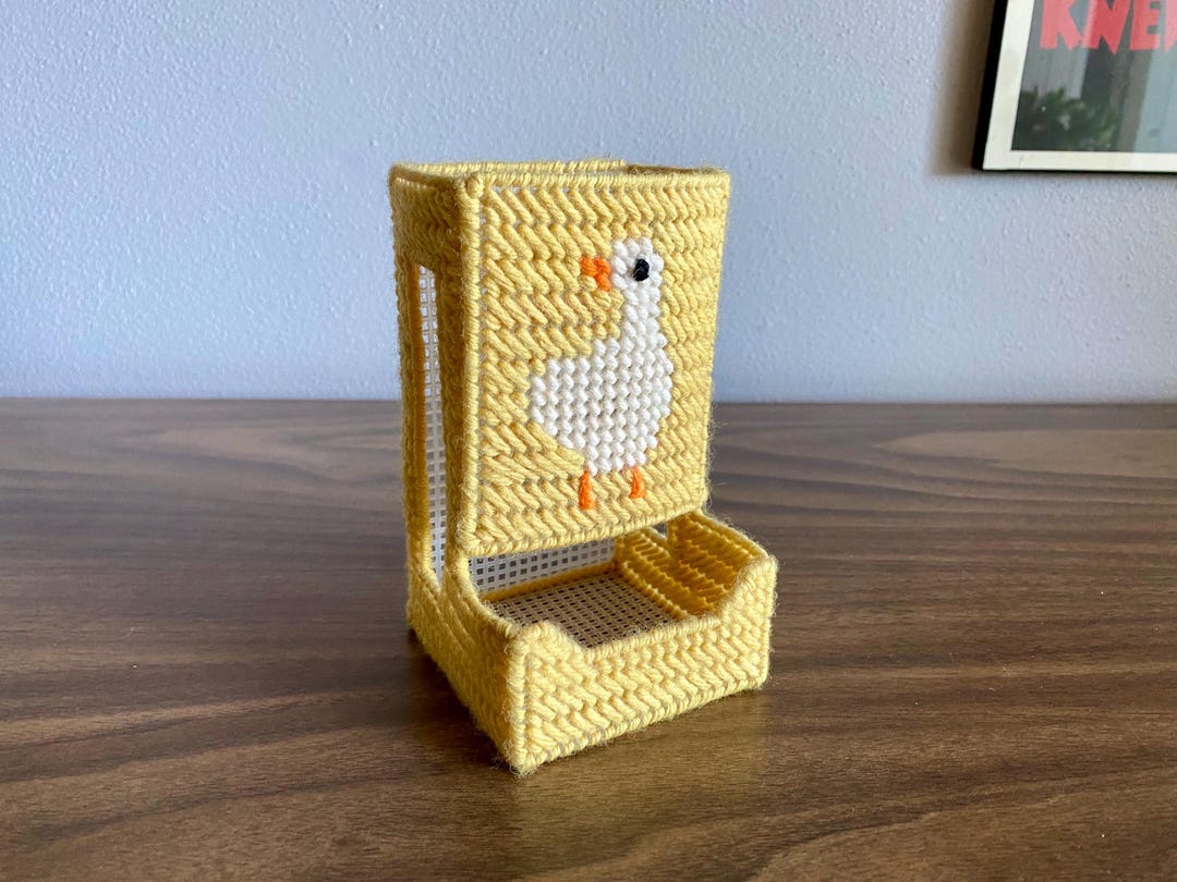 70's Duck Match Holder | Plastic Canvas Embroidery Wall Mounted Decor ...