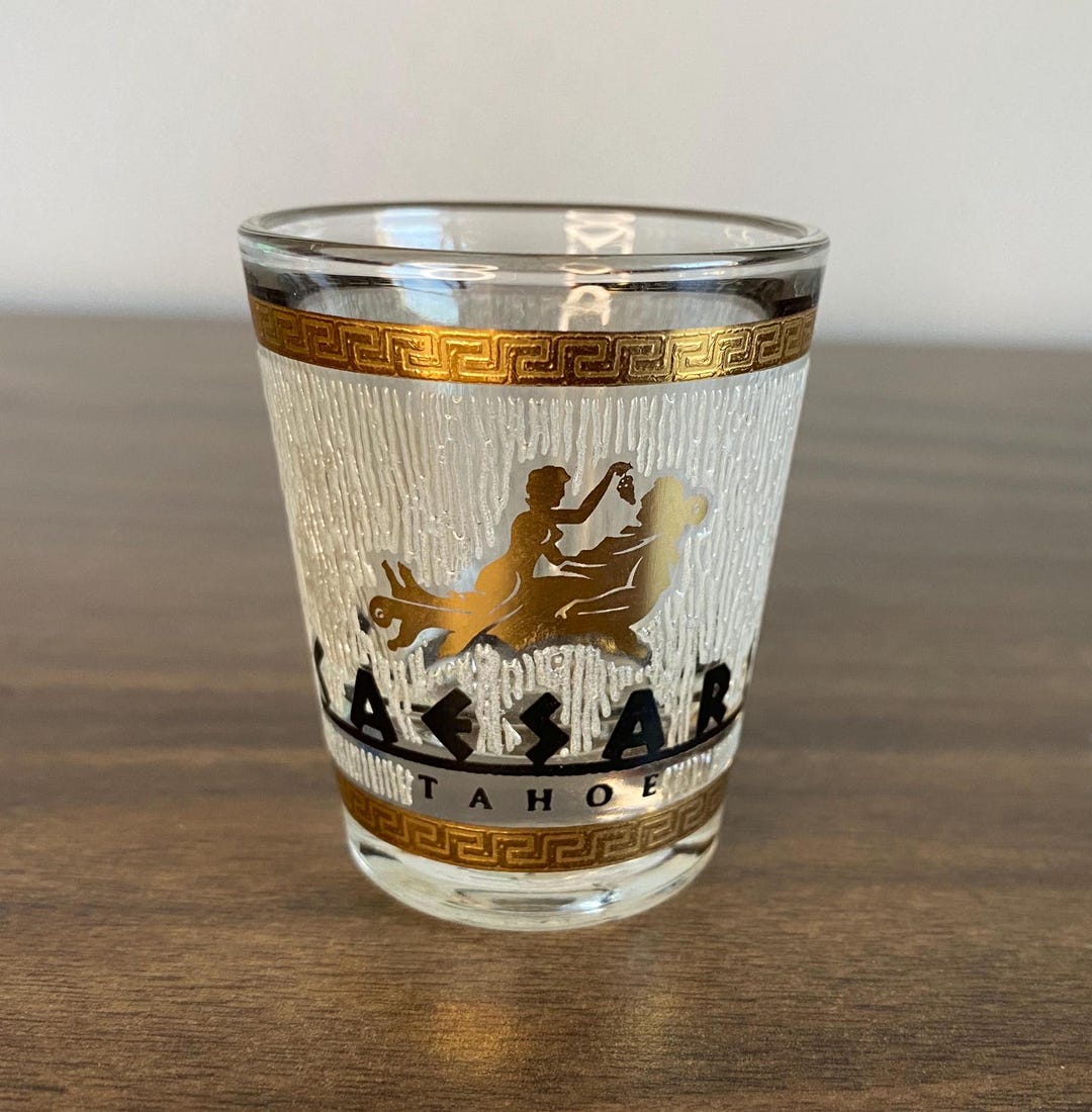 Caesars Tahoe Shot Glass | Gold Souvenir Vintage - Etsy