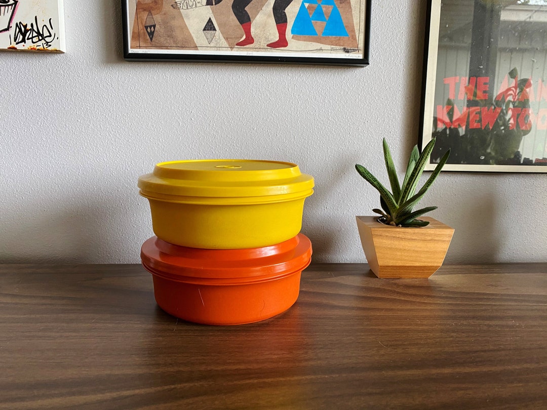 Tupperware Container With Lid Choose Orange or Yellow Round Seal N ...