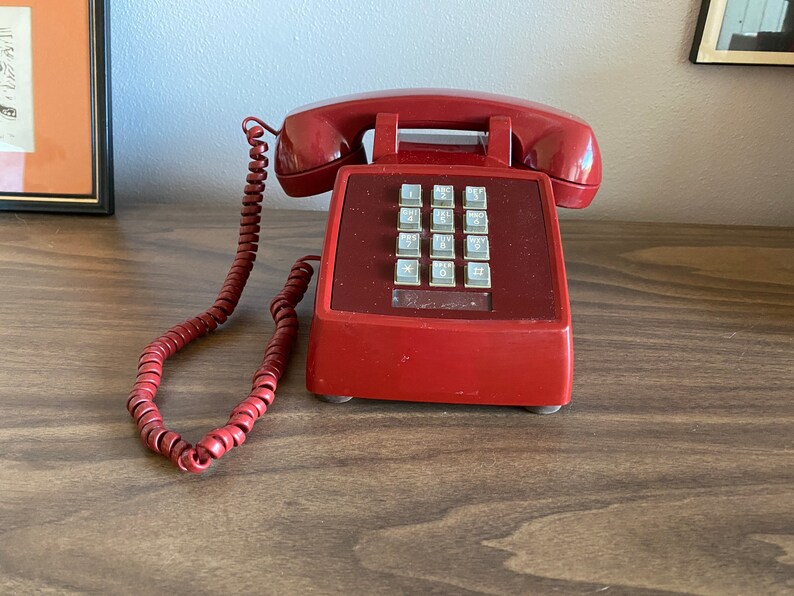 Red Touch Tone Push Button Telephone Western Electric - Etsy