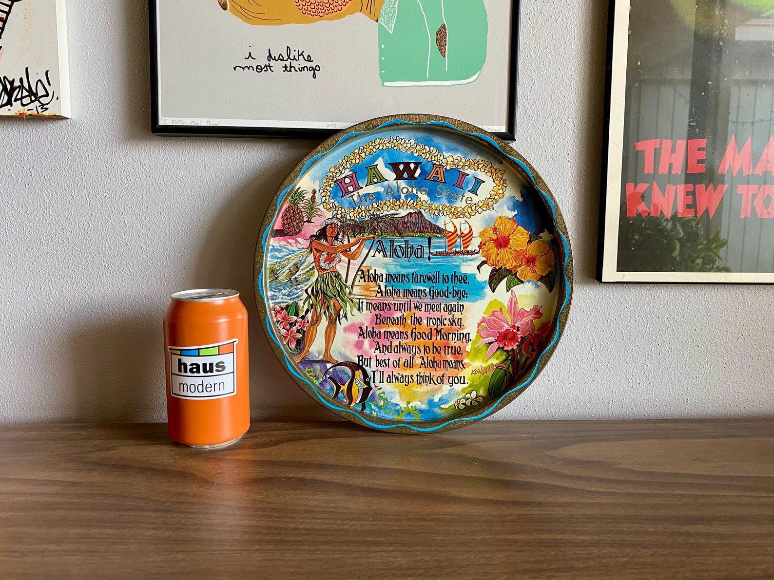 Hawaii Cocktail Tray | Ken Haag Poem Vintage Mid Century - Etsy
