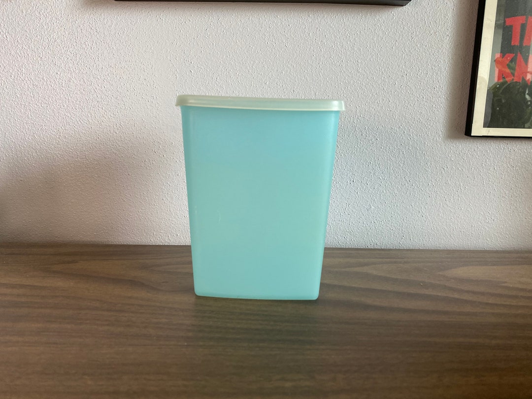 Tupperware Canister With Sheer Lid | Light Blue Container Rectangle - Etsy