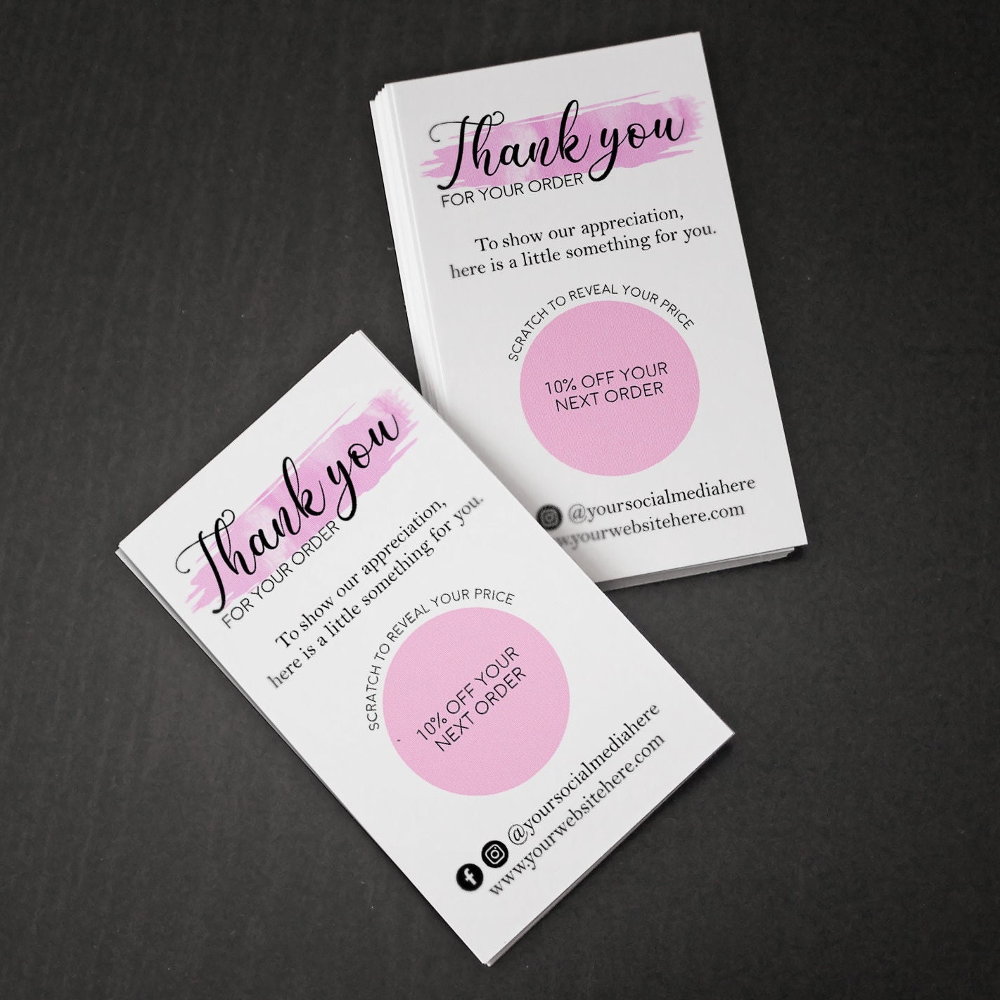 Business Scratch Cards Business Cards Scratch Cards Thank | Etsy