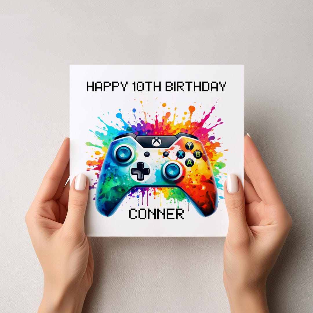 Personalised Xbox Controller Birthday Card, Gamer Birthday Card, Boys ...