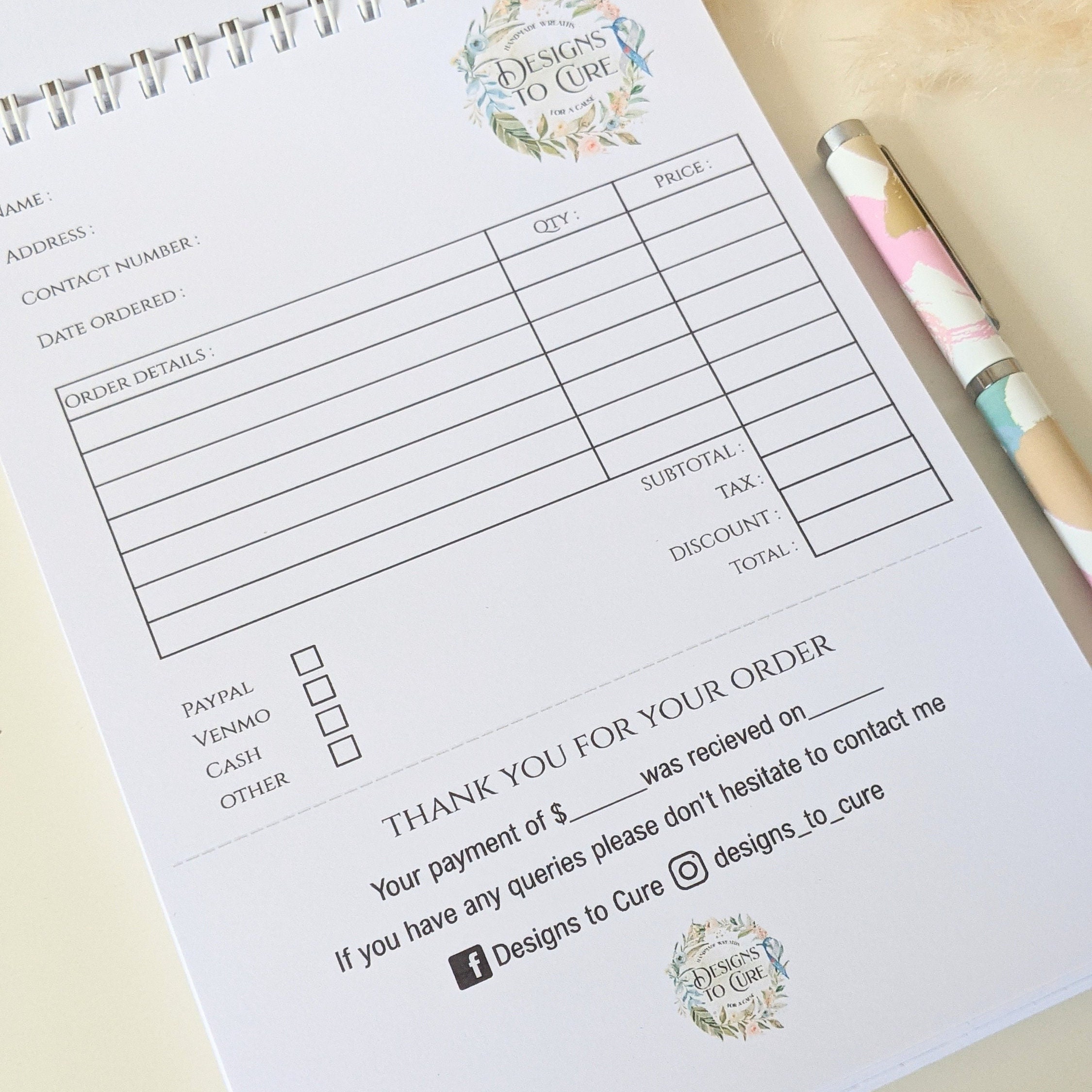 Personalised Order Book Receipt Book Small Business - Etsy
