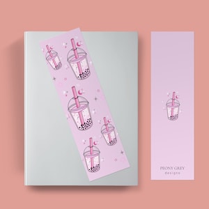 Bubble Tea Bookmark Boba Bookmark Kawaii Bookmark - Etsy