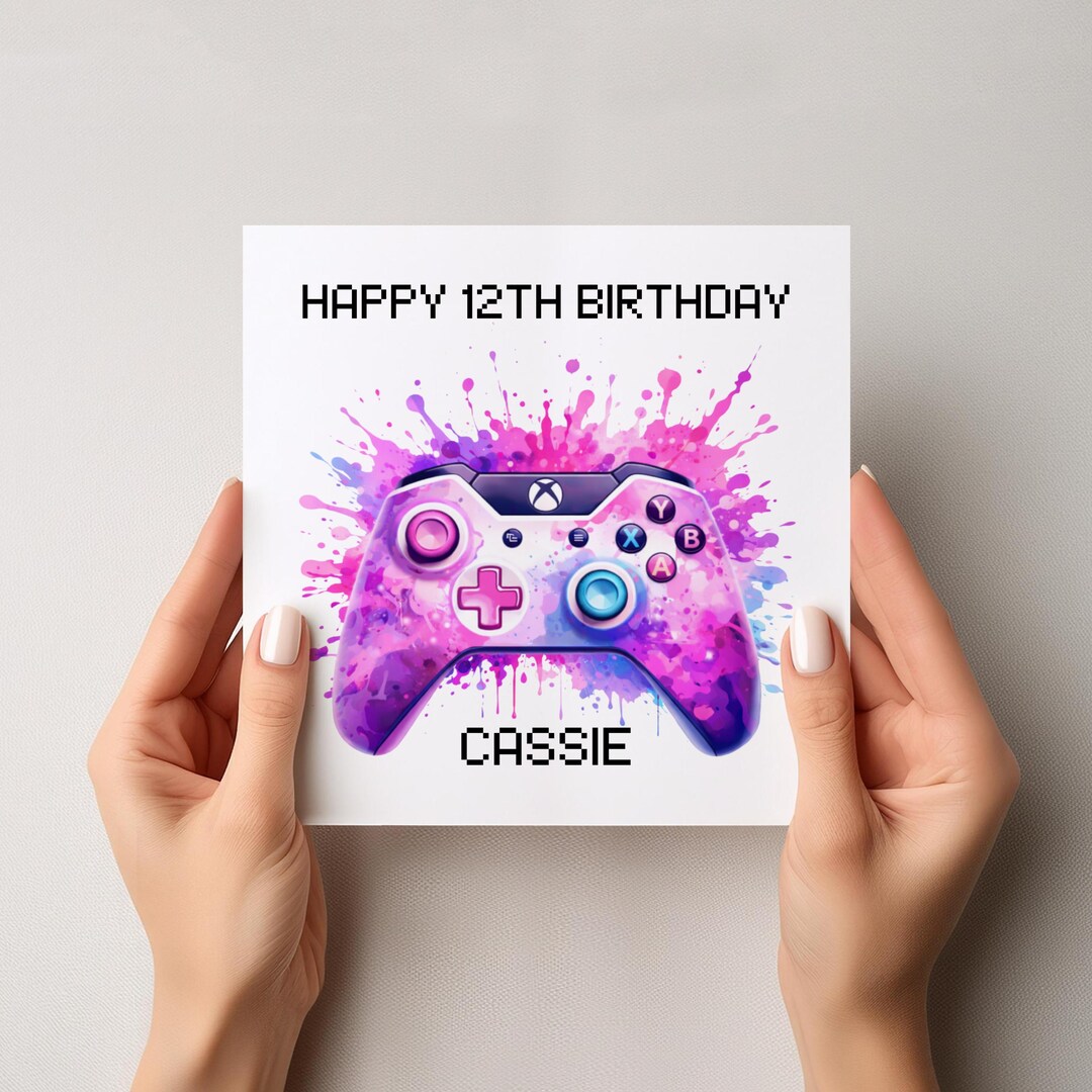 Personalised Xbox Controller Birthday Card, Gamer Girl. Gamer Birthday ...