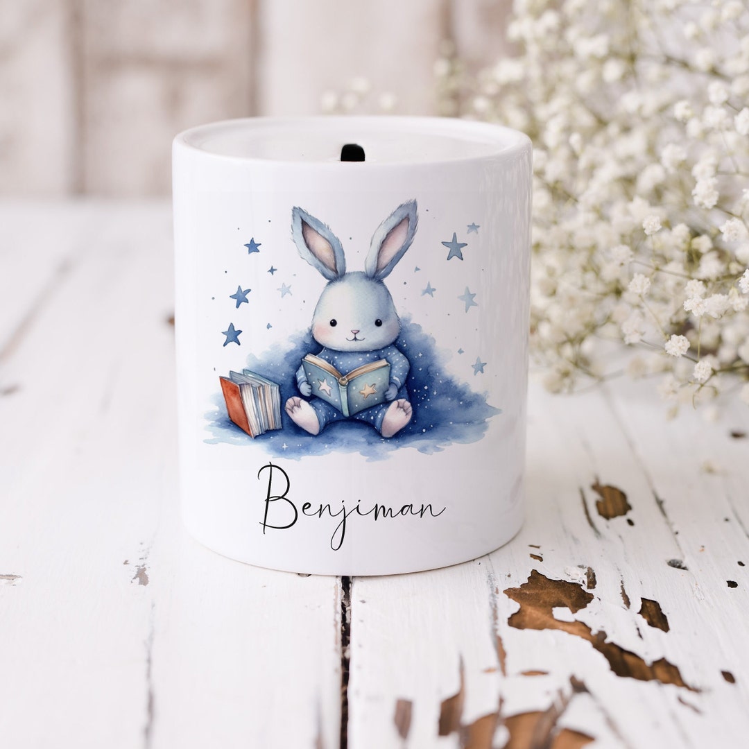 Personalised Bunny Rabbit Money Box, Rabbit Coin Box, Bunny Rabbit Gift ...