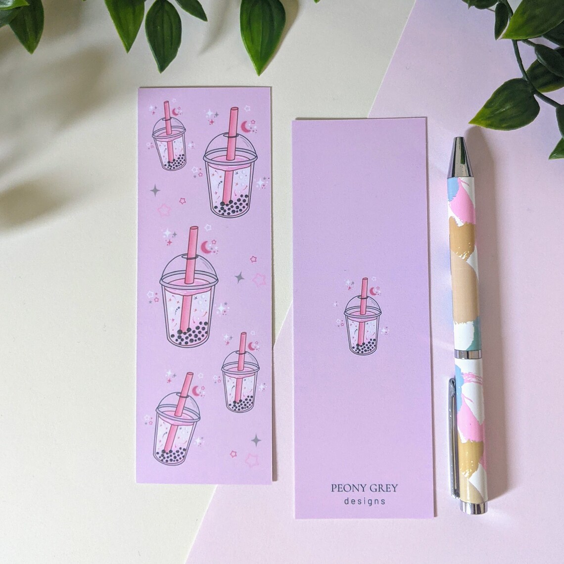 Bubble Tea Bookmark Boba Bookmark Kawaii Bookmark - Etsy UK